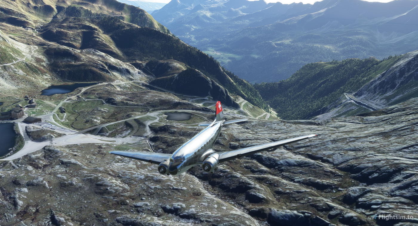 Douglas DC-3 N431HM Swiss colors for Microsoft Flight Simulator | MSFS