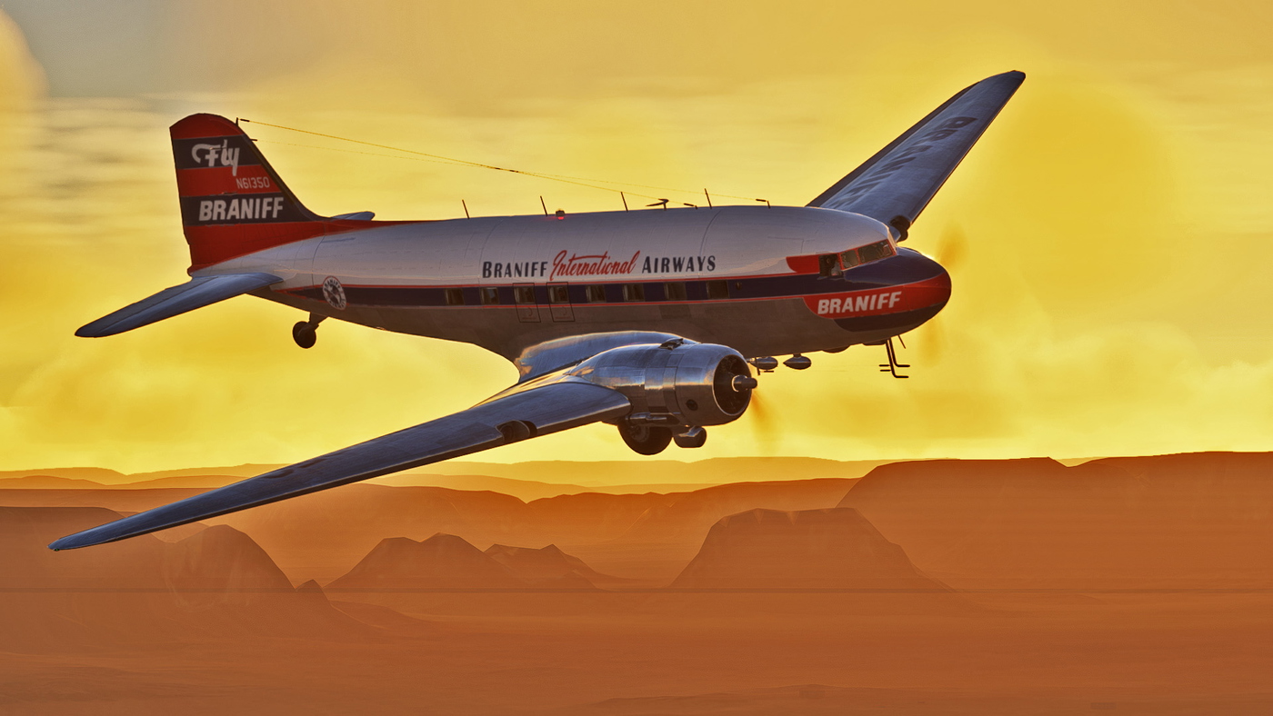Douglas DC3 - Braniff Airways til Microsoft Flight Simulator | MSFS