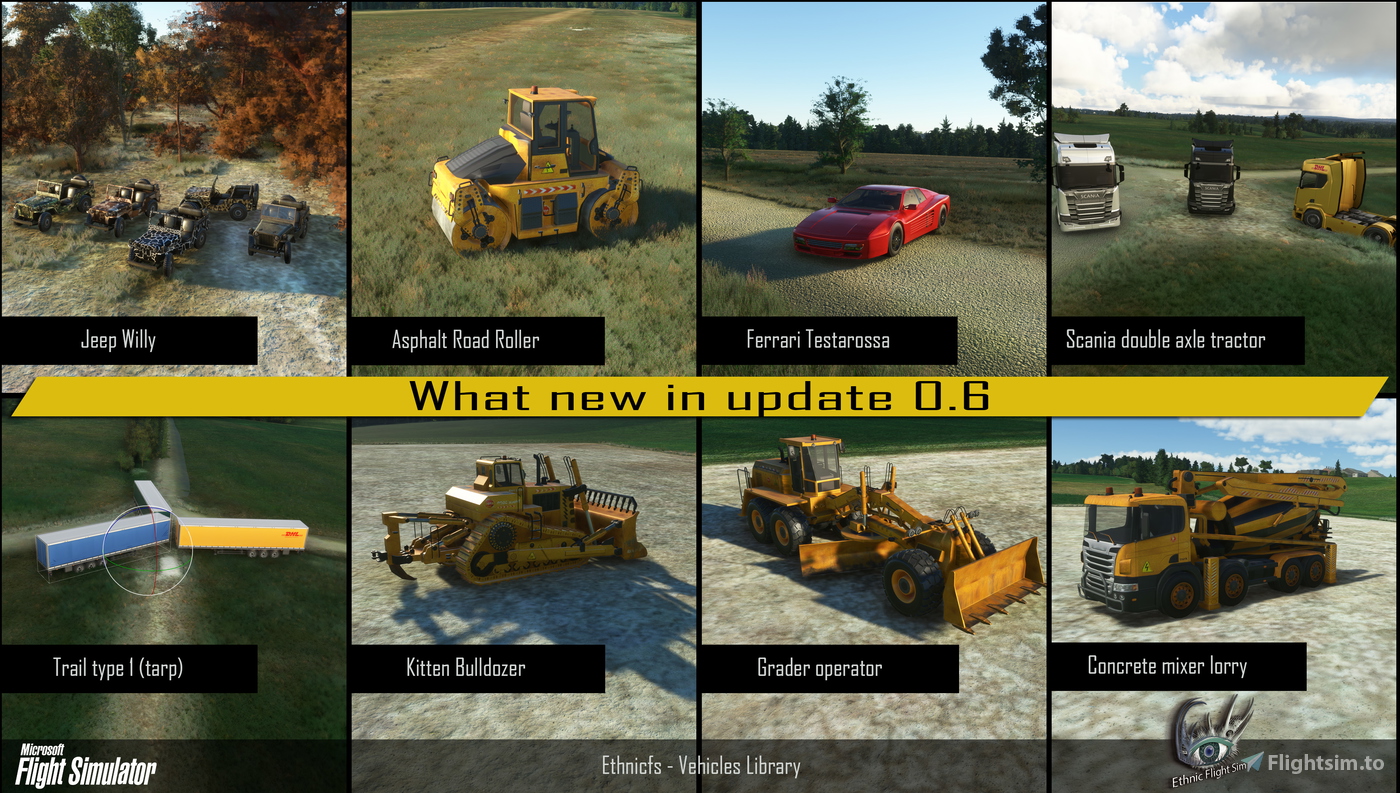 Ethnicfs vehicles library for Microsoft Flight Simulator | MSFS