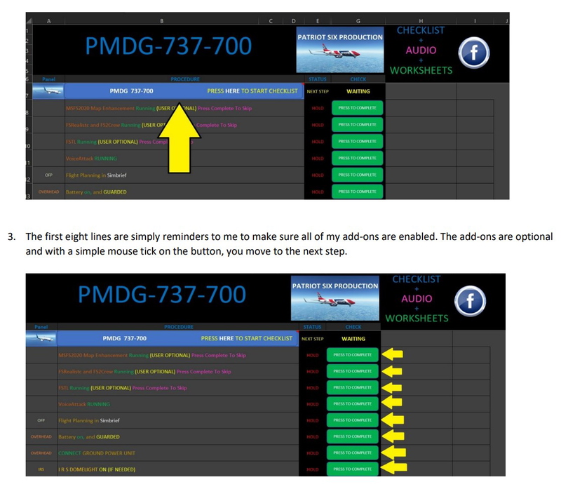 PMDG 737-700 VoiceAttack Checklist using Speak for readback. for ...