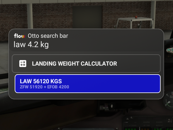 Flow Landing Weight Calculator for Microsoft Flight Simulator | MSFS