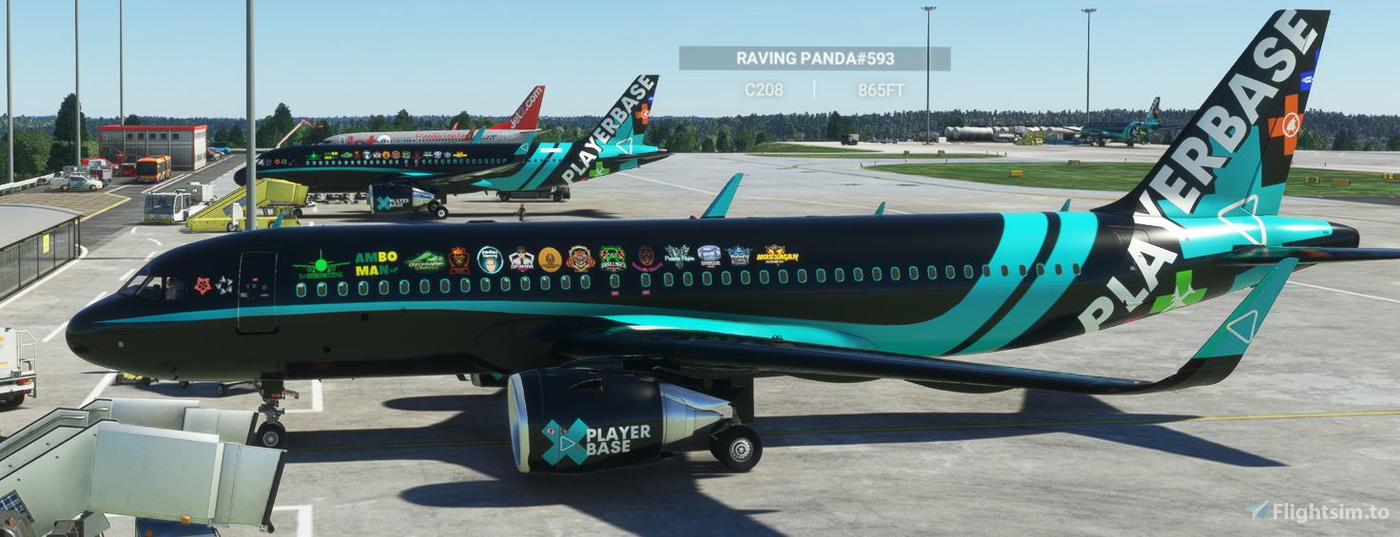 [A32NX] FlyByWire A320 Player Base Streamers livery для Microsoft Flight Simulator | MSFS