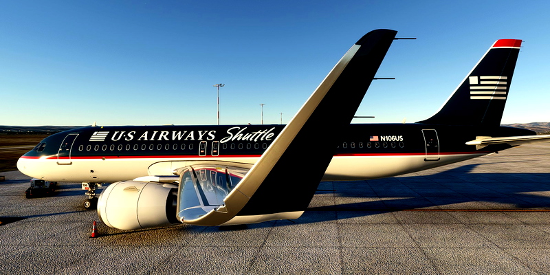 [A32NX] FlyByWire | Airbus A320neo US AIRWAYS Shuttle N106US in 8k for ...
