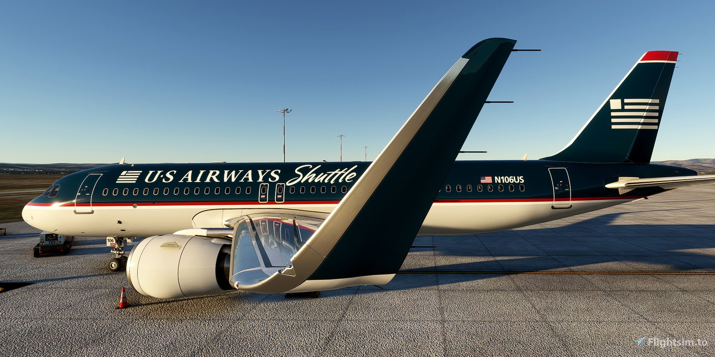 [A32NX] FlyByWire | Airbus A320neo US AIRWAYS Shuttle N106US in 8k for ...