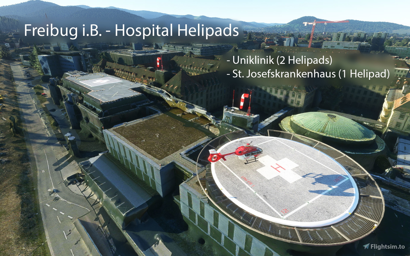 Freiburg i.B. Hospital Helipads pour Microsoft Flight Simulator | MSFS