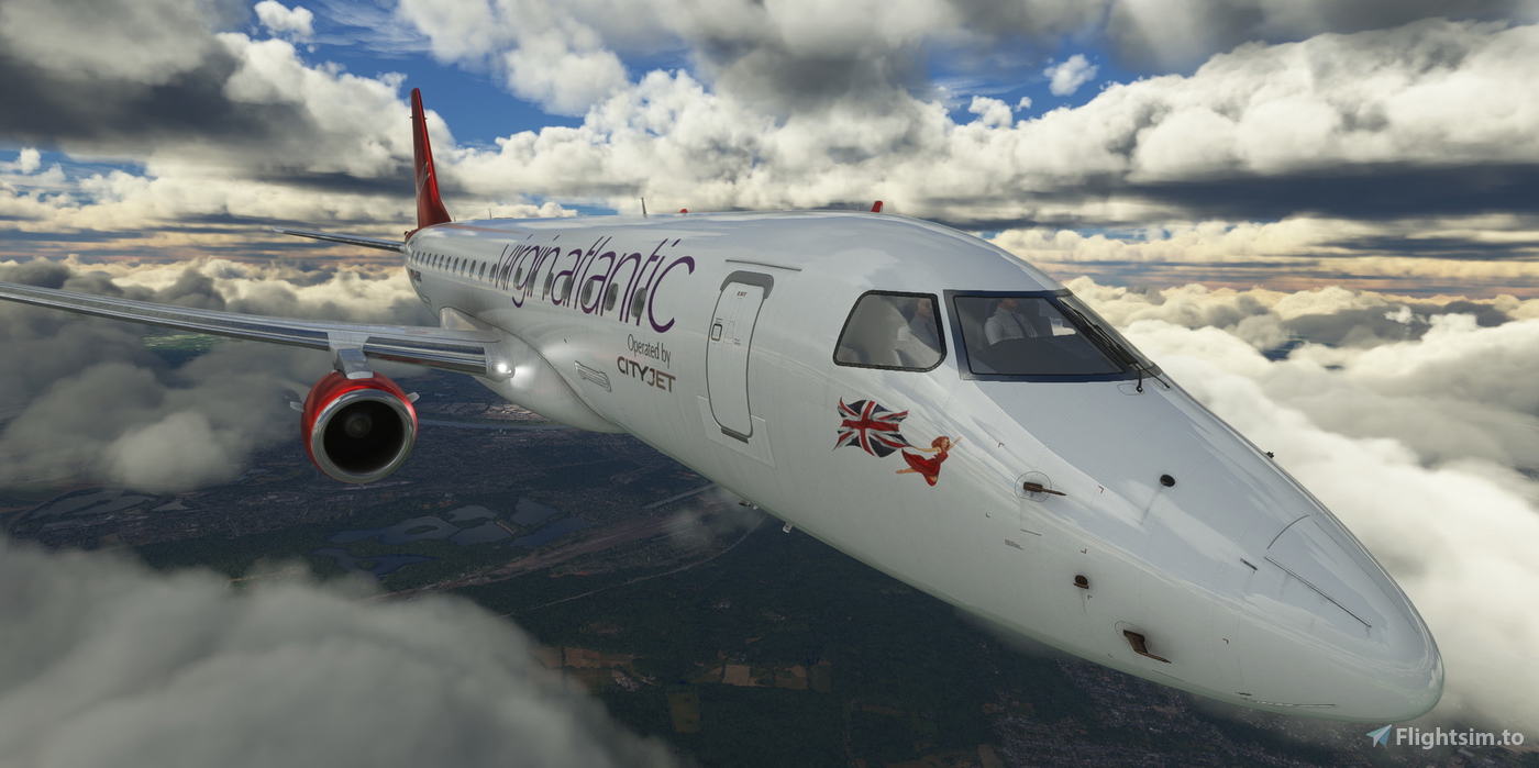 FSS E-175 Virgin Atlantic Livery D-AEMC for Microsoft Flight Simulator | MSFS