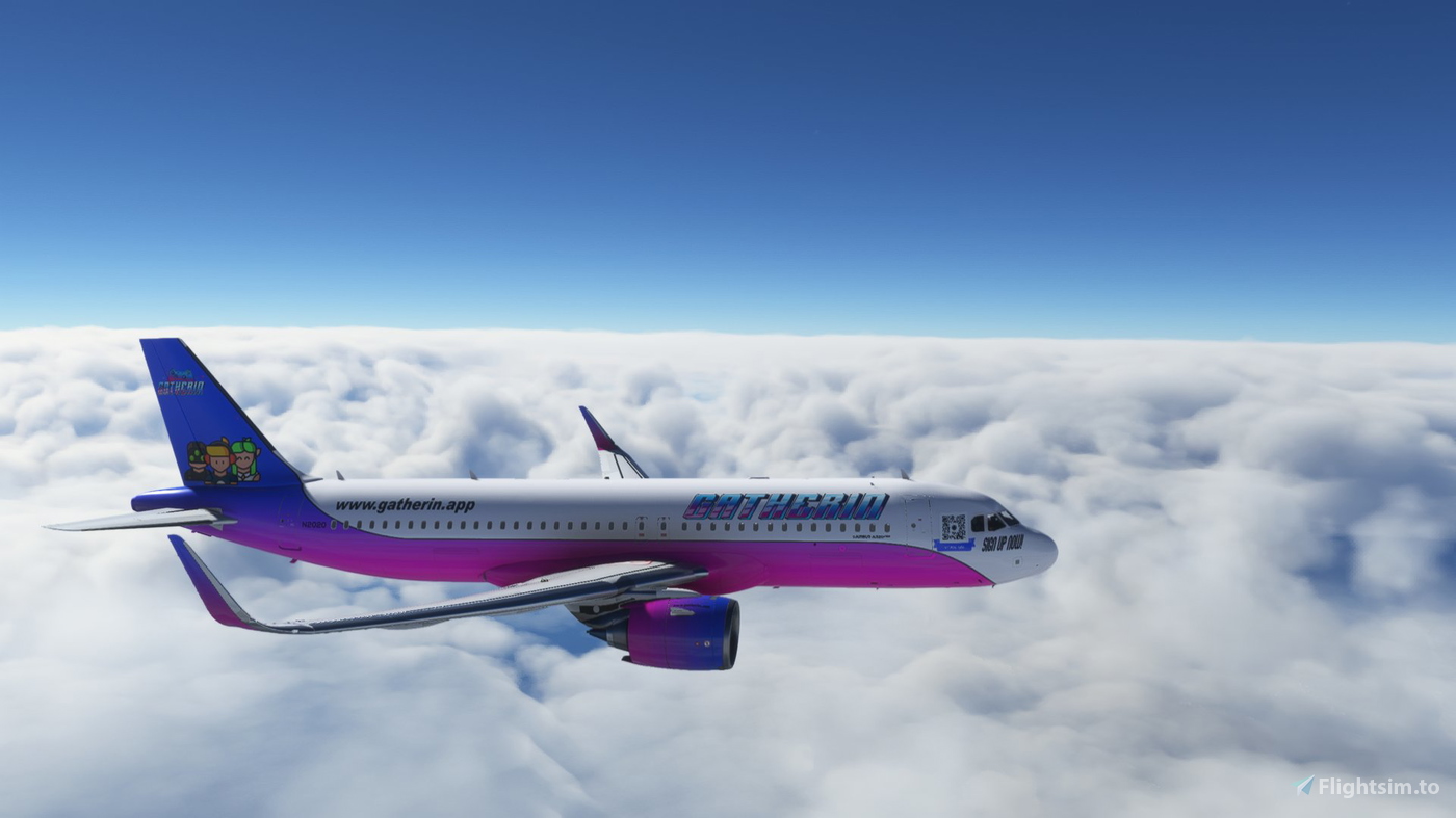 [A32NX] GatherIn 80s Synthwave livery pro Microsoft Flight Simulator | MSFS