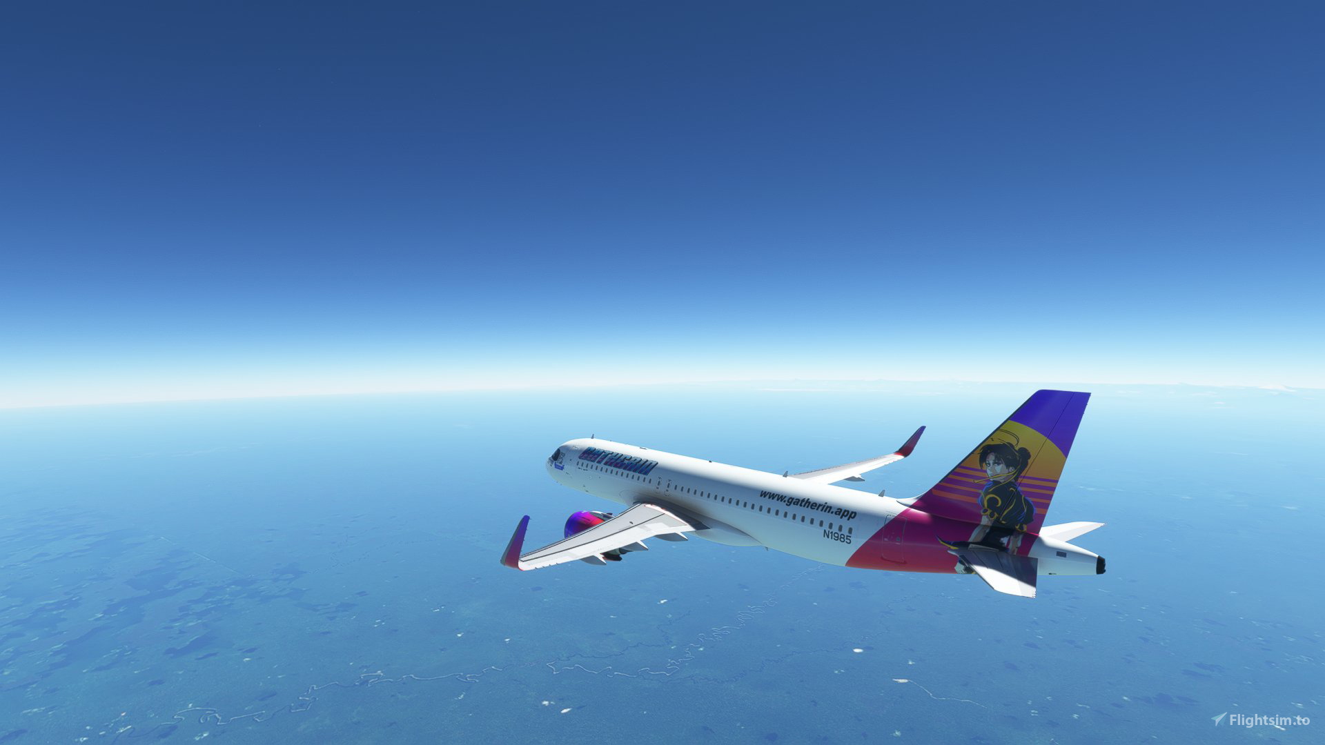 [A32NX] GatherIn 80s Synthwave livery with Chun-Li (Street Fighter) pro ...