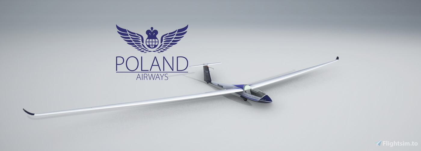 Glider LS8-18 Poland AirWays livery for Microsoft Flight Simulator | MSFS