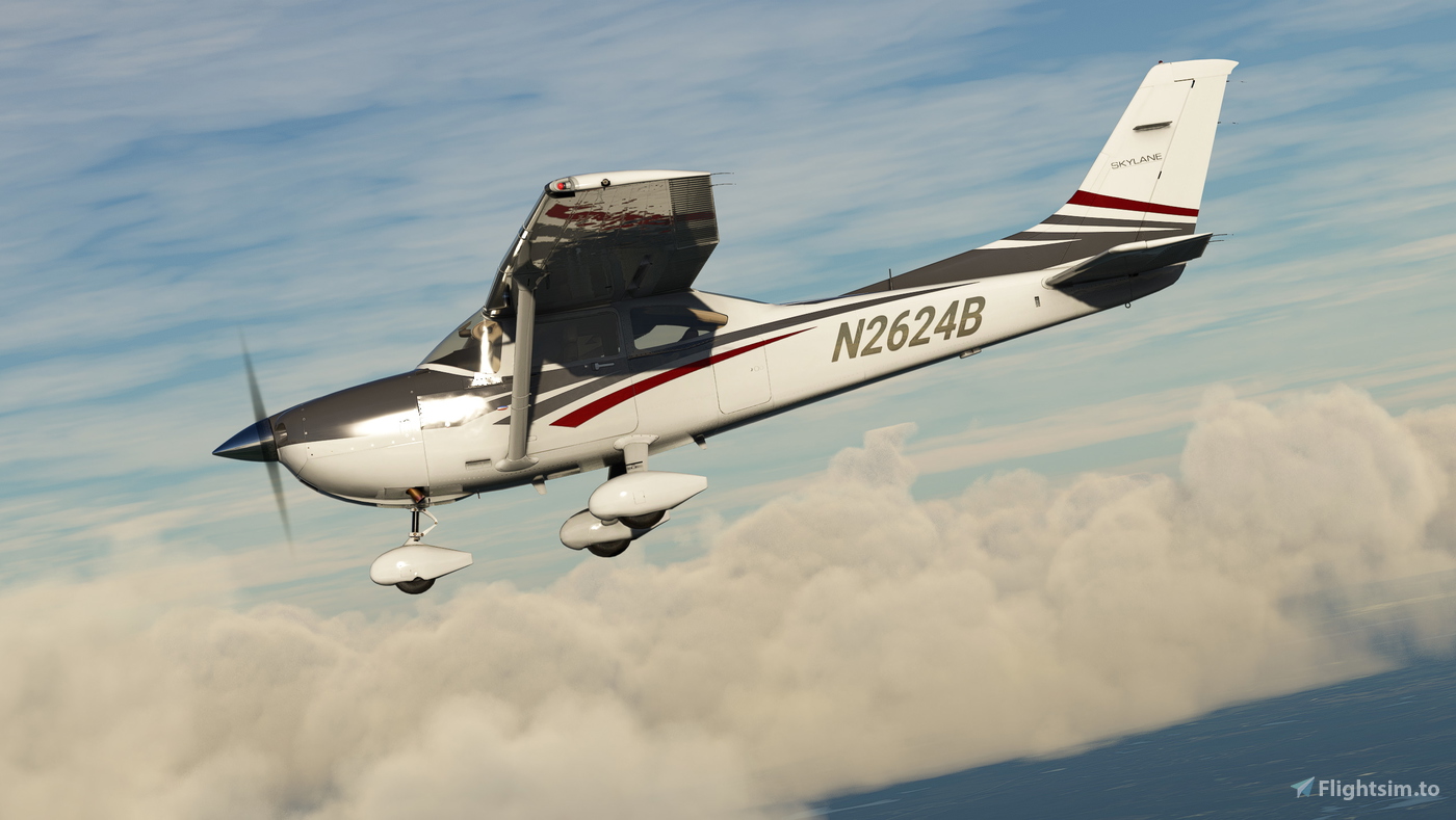 Grey and Red Livery for Carenado C182T Skylane for Microsoft Flight ...