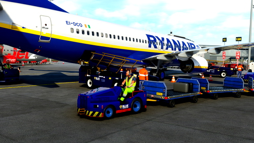 GSX Ground Vehicle Textures - Ryanair (Blue Handling) for Microsoft ...