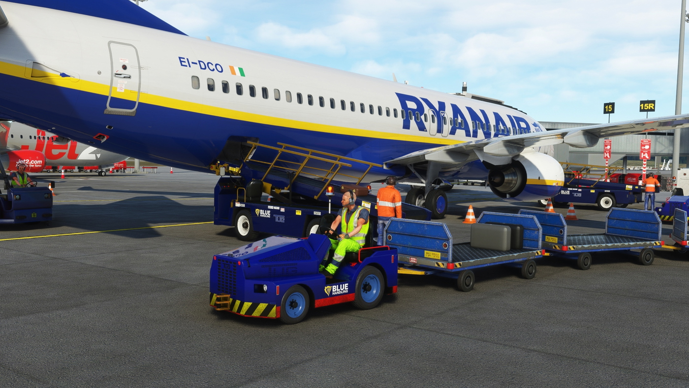 GSX Ground Vehicle Textures - Ryanair (Blue Handling) for Microsoft ...