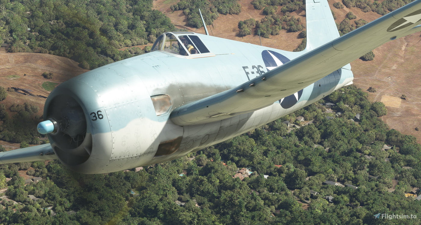 Grumman F6F-5 Hellcat US Navy VF-4 F-36 1943 for Microsoft Flight Simulator | MSFS