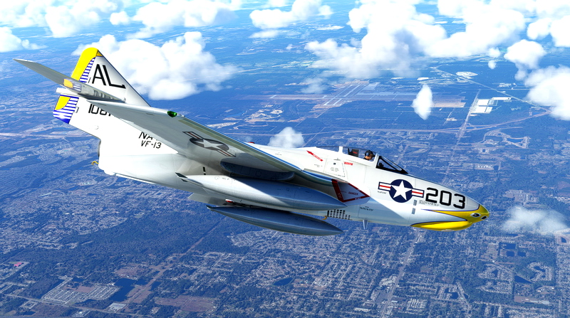 Grumman F9F-8 Cougar VF-13 #203 for Microsoft Flight Simulator | MSFS