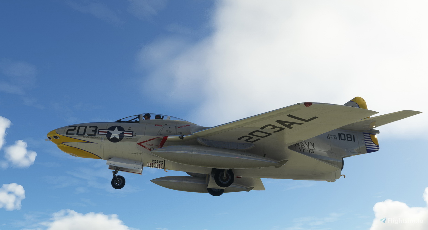 Grumman F9F-8 Cougar VF-13 #203 for Microsoft Flight Simulator | MSFS