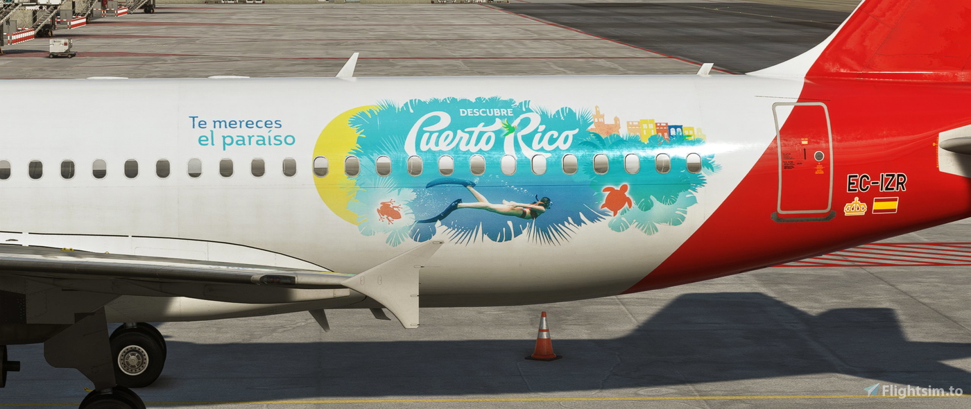 Iberia A320-214 EC-IZR Puerto Rico Sticker for Microsoft Flight ...