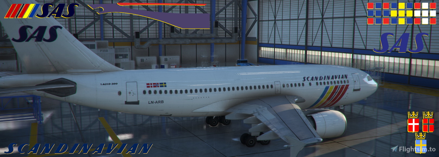 INI Simulations A310 SAS 1980-1990 LN-ARB for Microsoft Flight ...