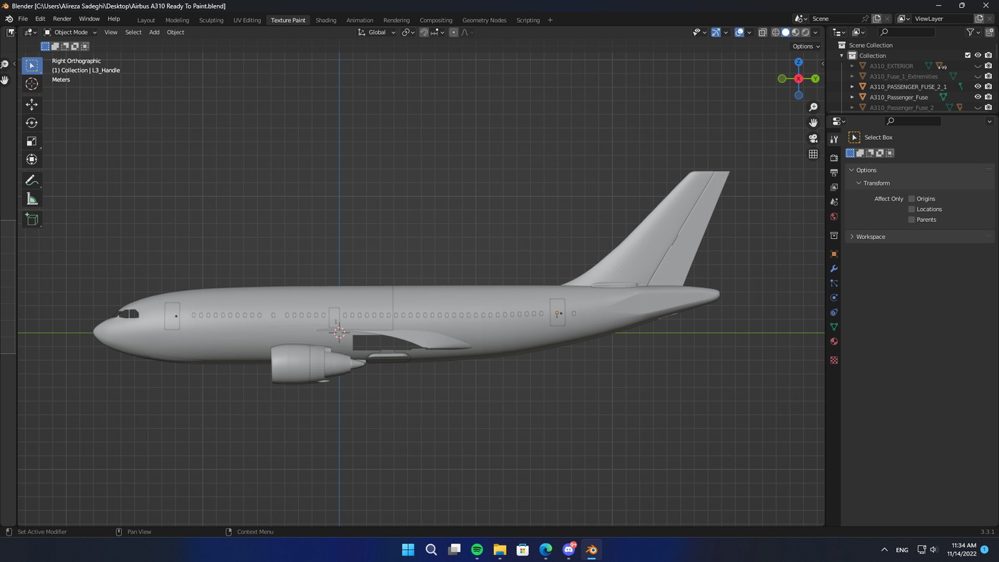 iniBuilds Airbus A310 Blender Ready To Paint for Microsoft Flight ...