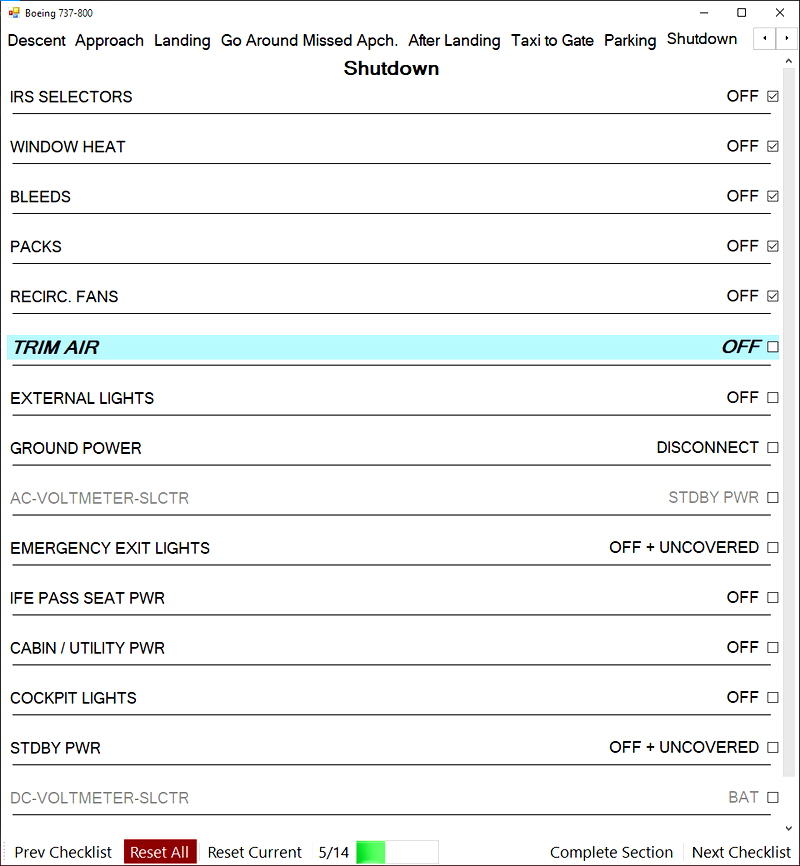 Interactive Checklist for Microsoft Flight Simulator | MSFS