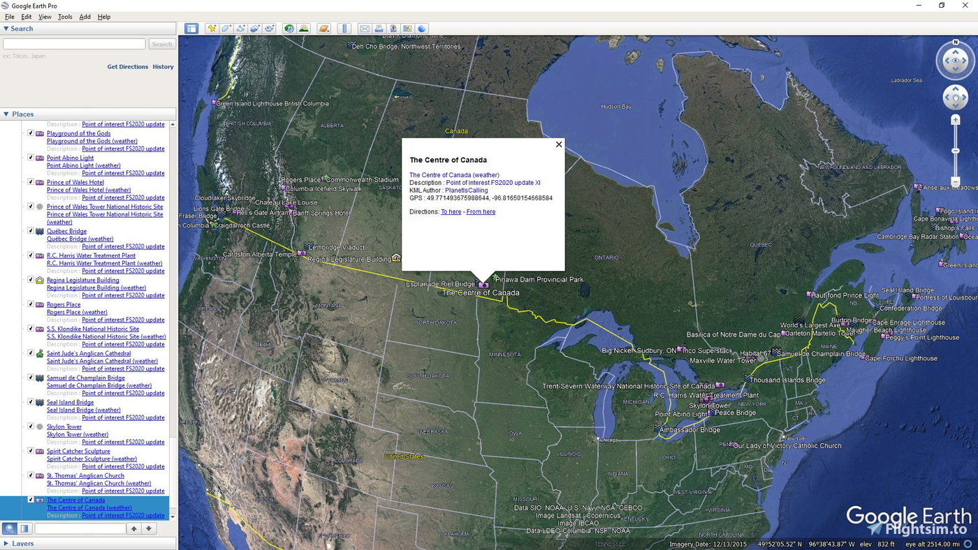 KML files for MSFS Update XI: CANADA for Microsoft Flight Simulator | MSFS