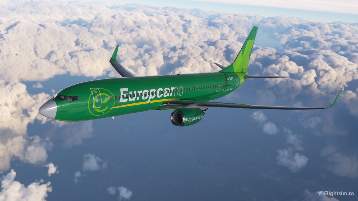 Kulula.com Boeing 737-800 PMDG BW ZS-ZWT Europcar for Microsoft Flight ...