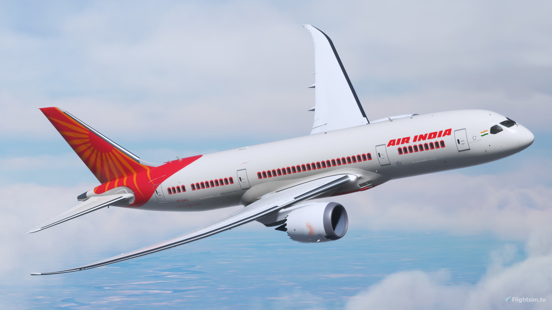 Kuro B787-8 Air India VT-NAC for Microsoft Flight Simulator | MSFS