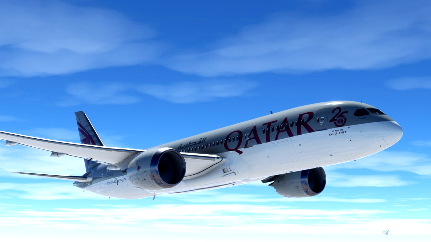 Kuro Boeing 787-8 Qatar Airways (with World Cup 22 variant) A7-BCA & A7-BCB "25 Years" for ...