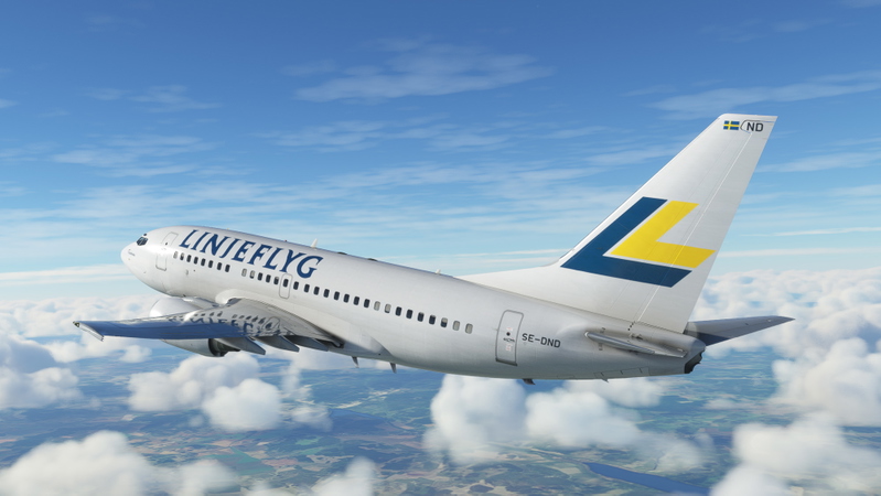 Linjeflyg Boeing 737-600 (737-500) SE-DND circa 1991 for Microsoft ...