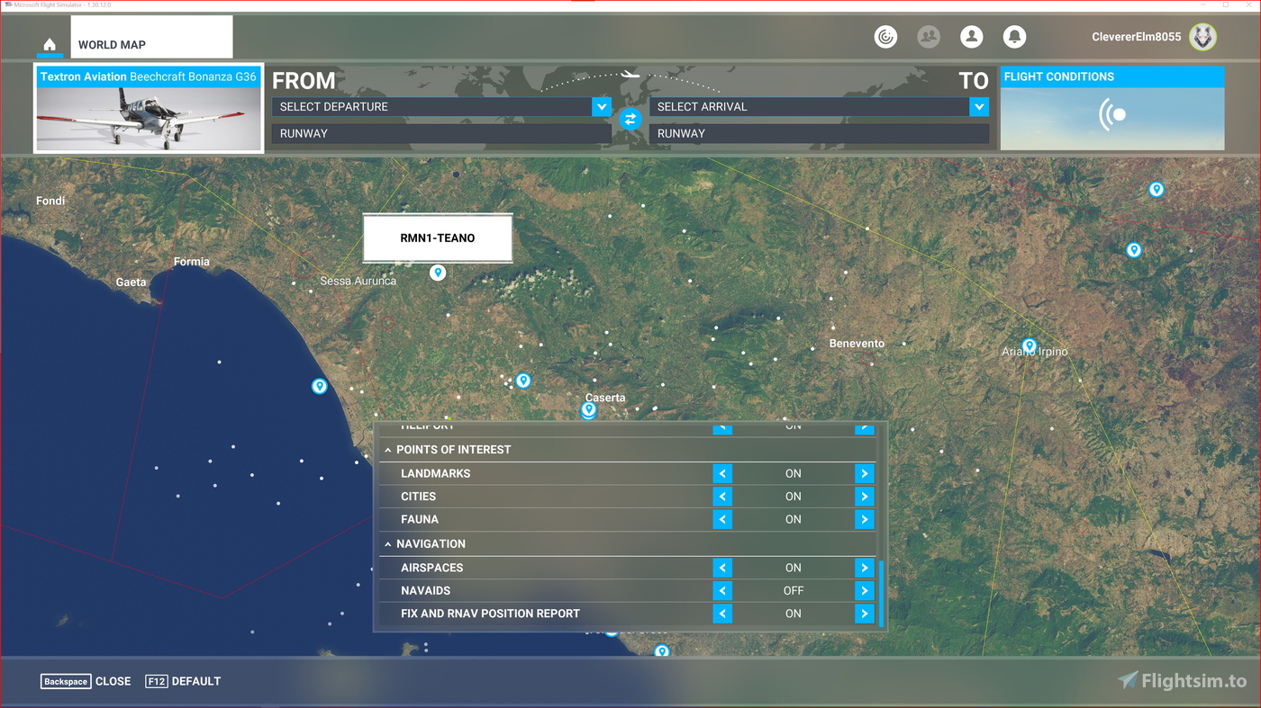 List of VISUAL REPORTING POINTS (VRPs) for Italy for Microsoft Flight ...