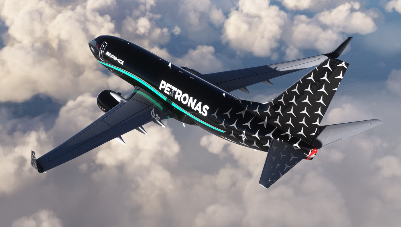 Mercedes AMG Petronas F1 Inspired by W14 Fictional Livery PMDG Boeing ...