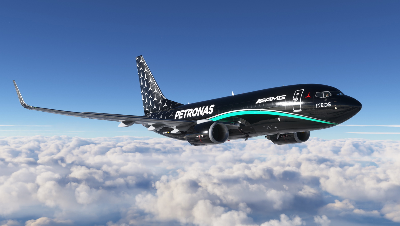 Mercedes AMG Petronas F1 Inspired by W14 Fictional Livery PMDG Boeing ...