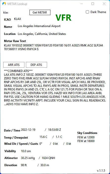 METAR Lookup for Microsoft Flight Simulator | MSFS