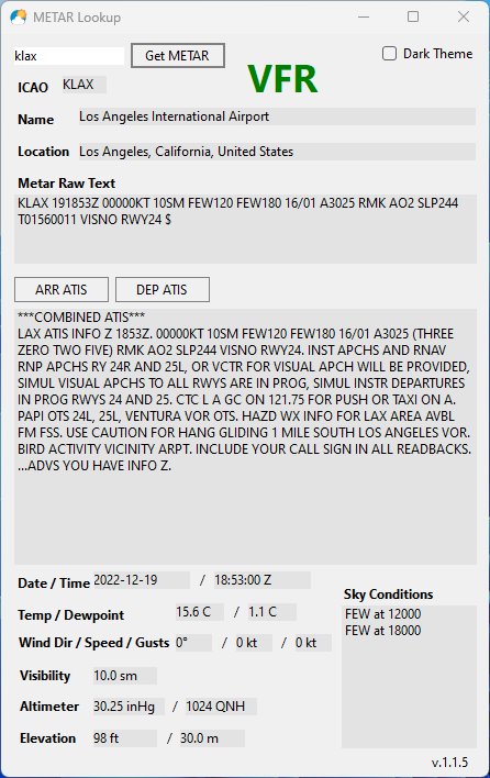 METAR Lookup for Microsoft Flight Simulator | MSFS