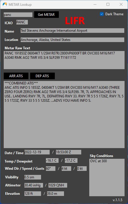 METAR Lookup for Microsoft Flight Simulator | MSFS