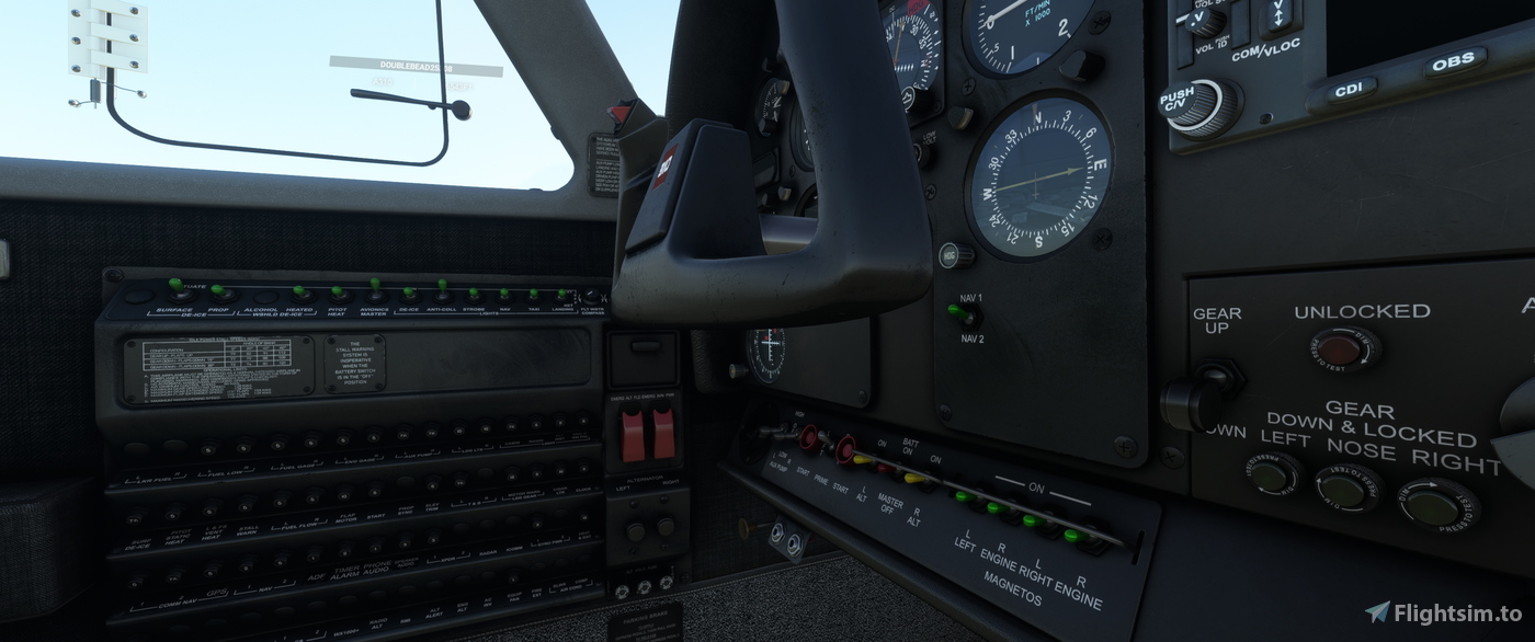 Milviz C310R Clean black cockpit for Microsoft Flight Simulator | MSFS
