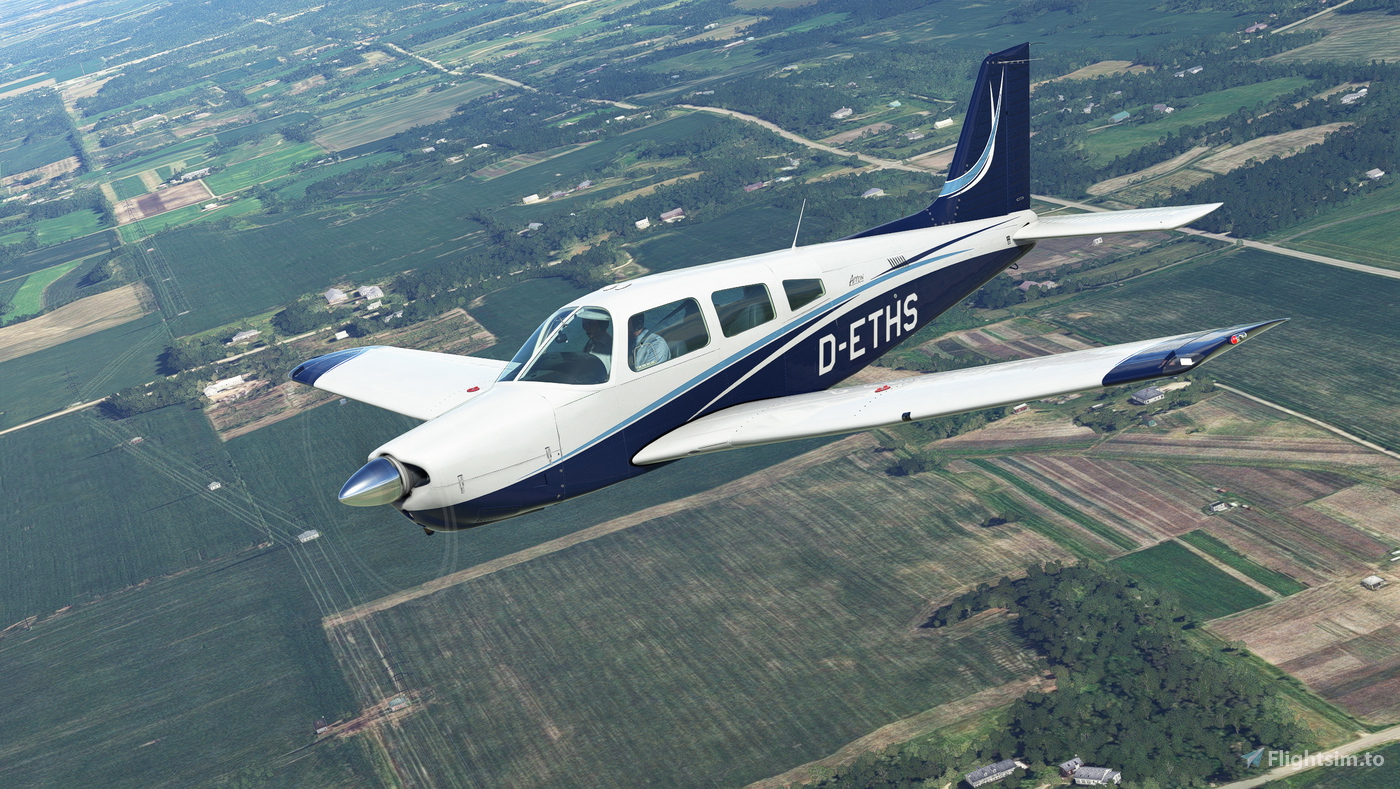 Modern Blue Livery for Carenado Piper Arrow III for Microsoft Flight Simulator | MSFS