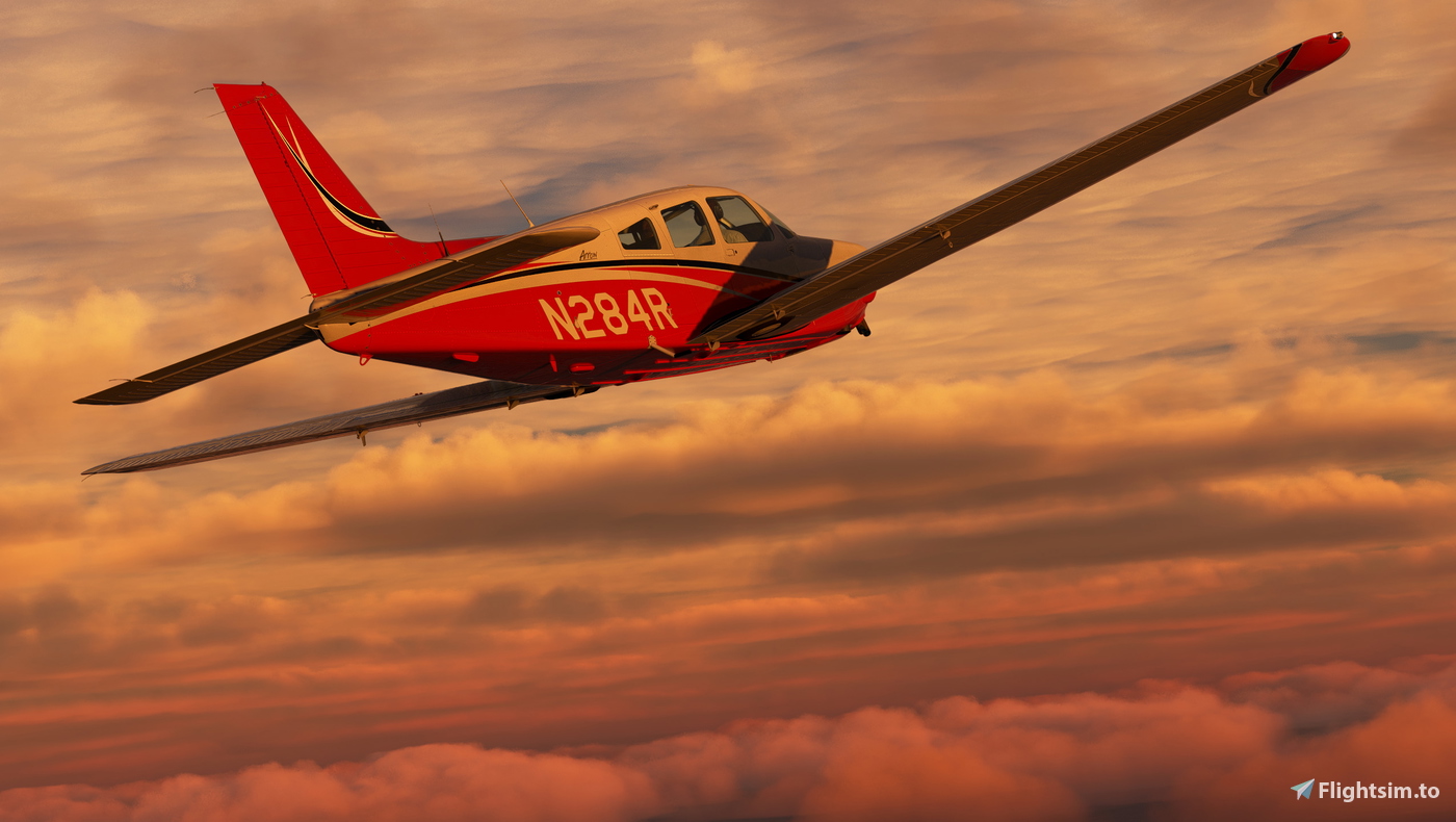Modern Red Livery for Carenado Piper Arrow III for Microsoft Flight ...