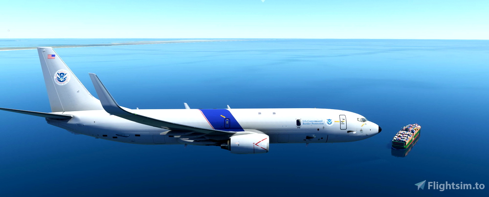 MSFS 2020 PMDG 737-800 P-8A of the Dept of Homeland Security, Customs and Border Patrol division ...