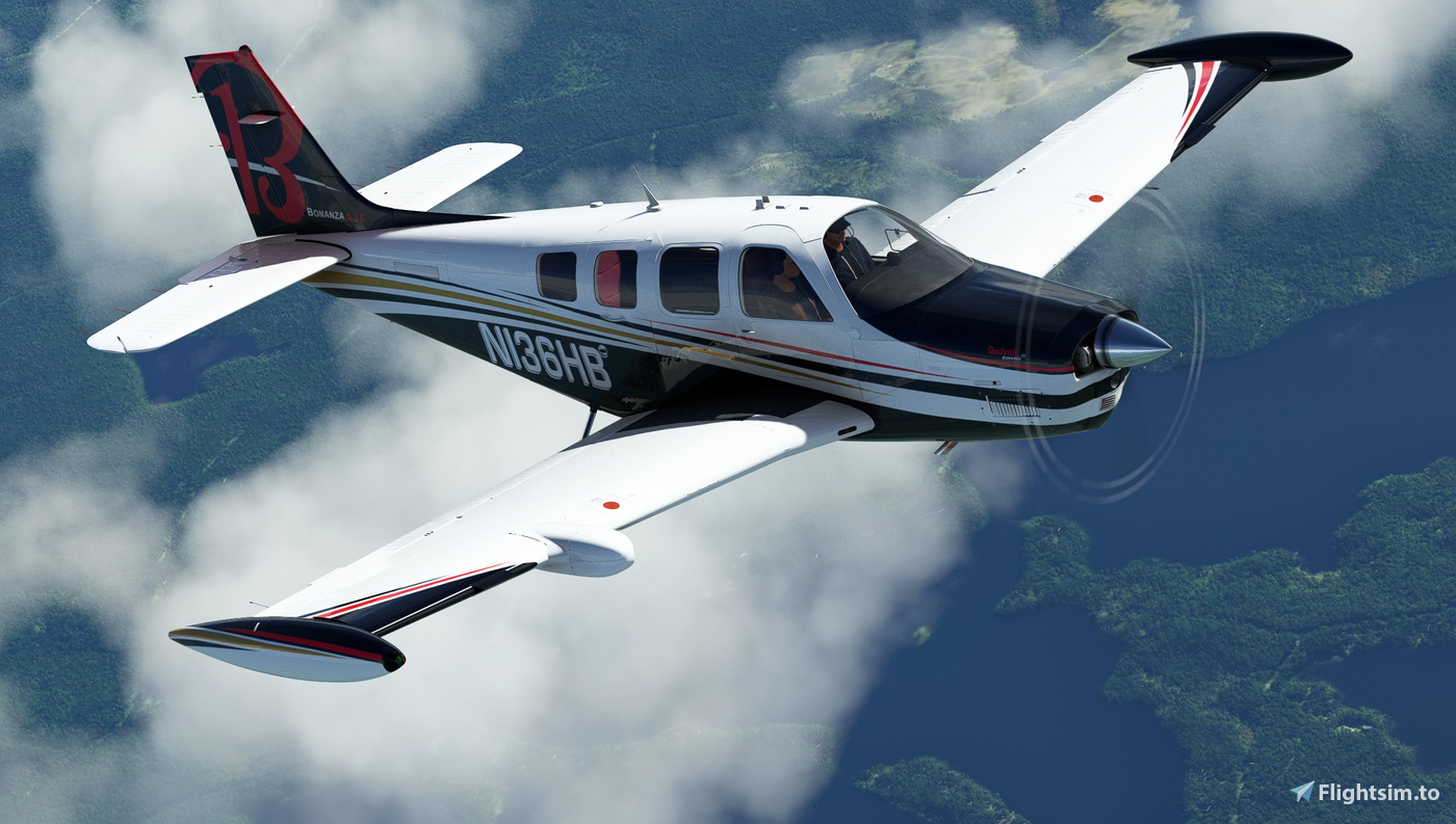 N136HB+Dynamic Reg Black Square Bonanza for Microsoft Flight Simulator ...