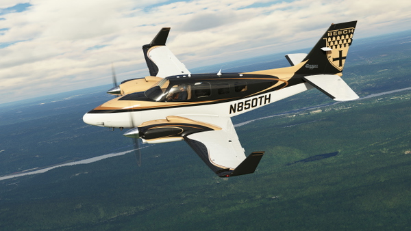 N96WF for Black Square Analog Baron for Microsoft Flight Simulator | MSFS