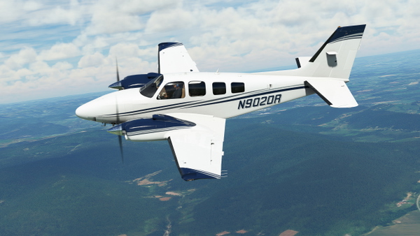 N618B for Black Square Analog Baron for Microsoft Flight Simulator | MSFS