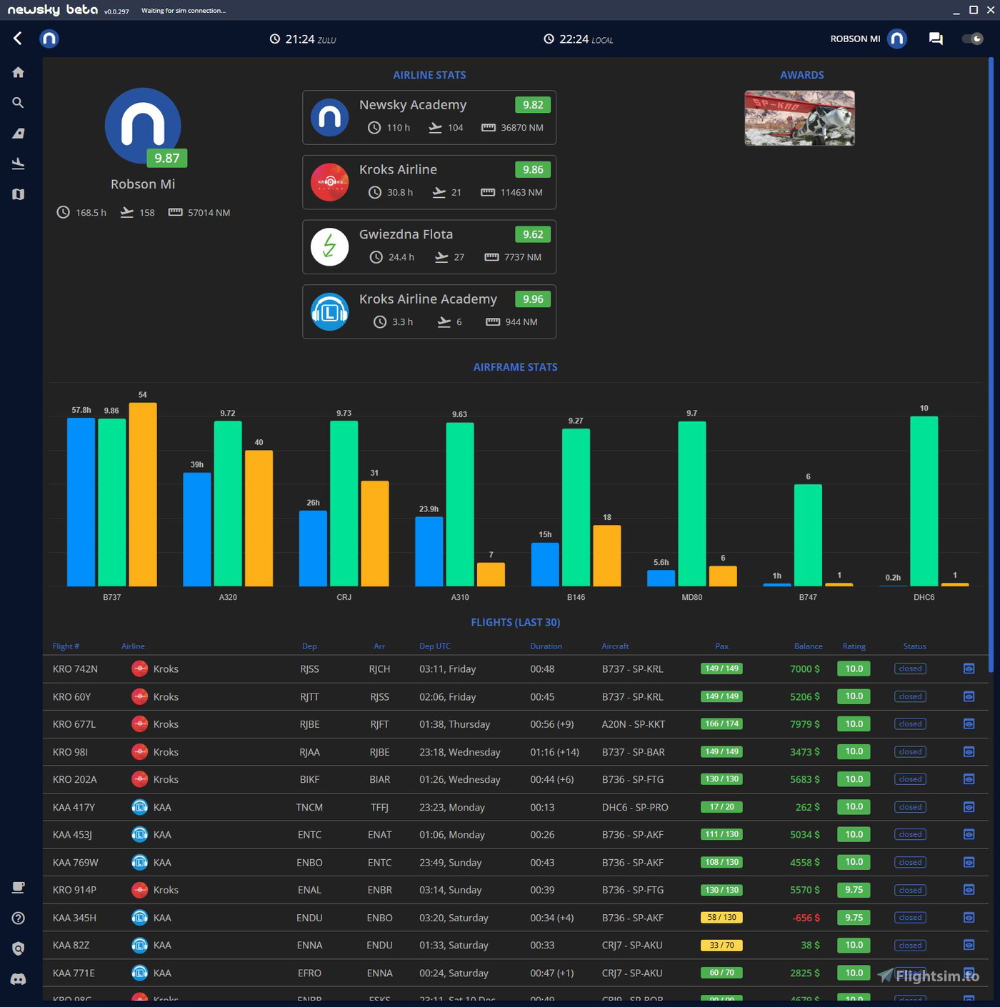 Newsky - VA Platform for Microsoft Flight Simulator | MSFS