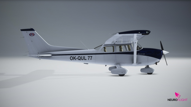 OK-QUL 77 metallic blue and white livery for Asobo C172 G1000. [4K] for ...