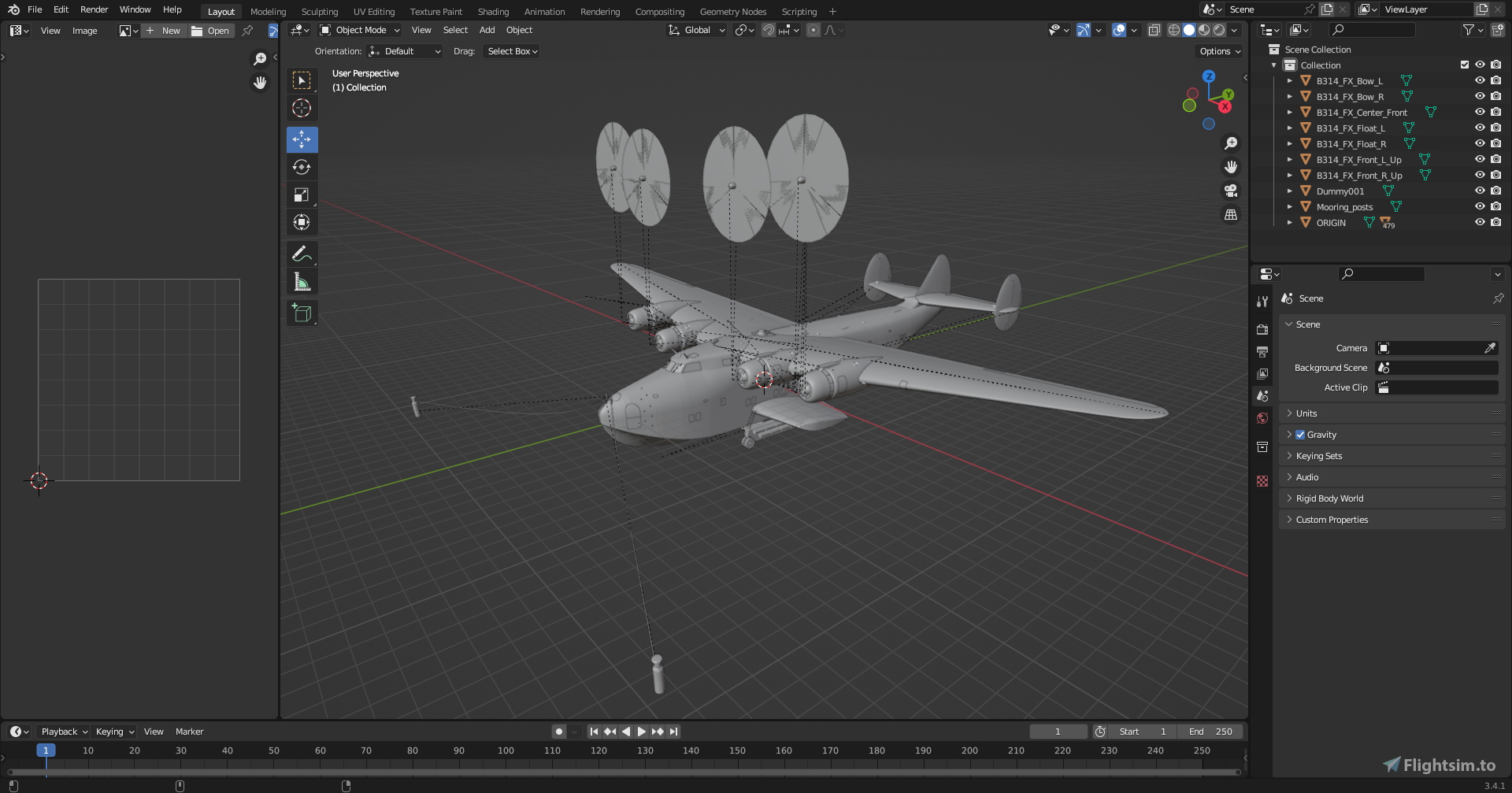 PILOT’S FSG – Boeing B314 – The Clipper (Triple Tail) Paintkit. Blender ...