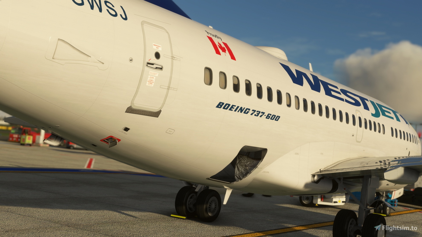 PMDG 737-600 WestJet C-GWSJ (maple leaf logo) for Microsoft Flight ...