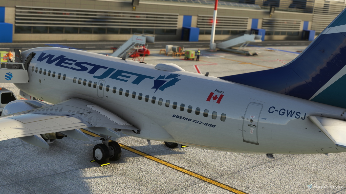 PMDG 737-600 WestJet C-GWSJ (maple leaf logo) for Microsoft Flight ...
