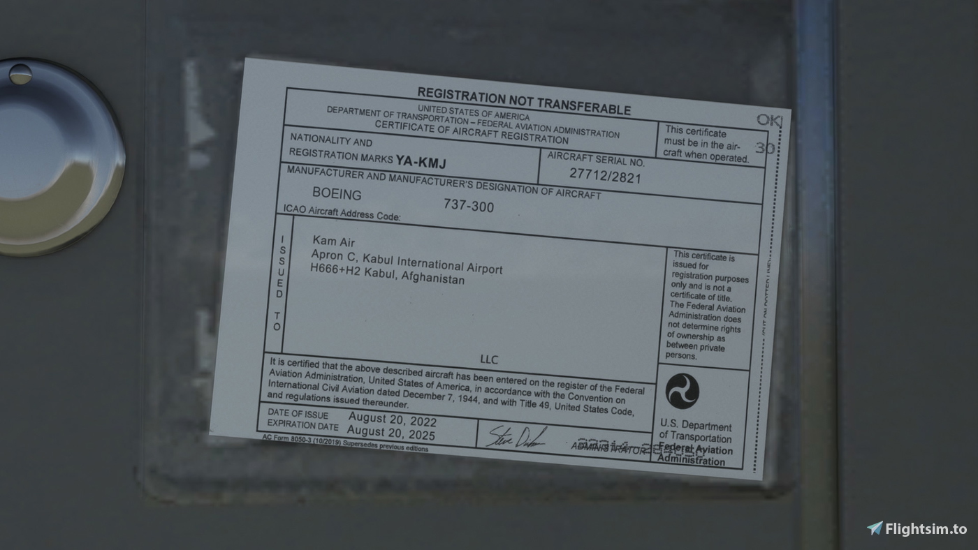 PMDG 737-700 Kam Air (YA-KML) for Microsoft Flight Simulator | MSFS