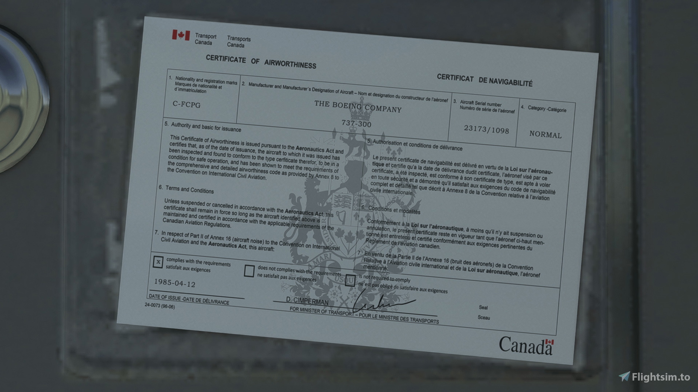 PMDG 737-800 CP Air (C-FCPG) for Microsoft Flight Simulator | MSFS