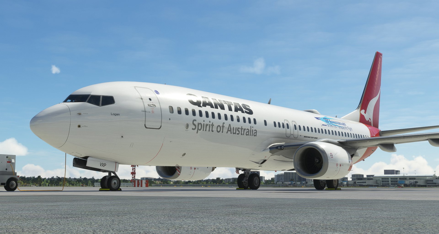 PMDG 737-800 Qantas - VH-VXP 75th Ann. of the first Trans-Pacific ...