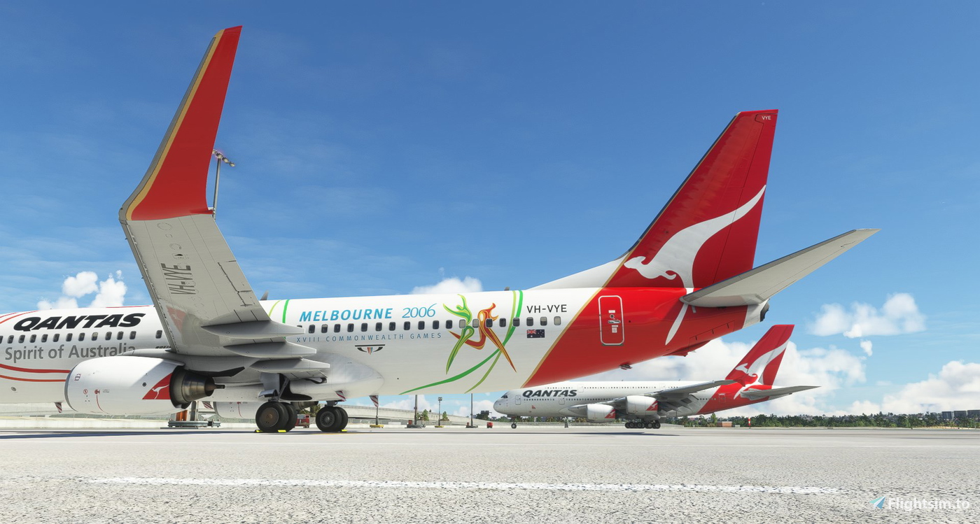 PMDG 737-800 Qantas - VH-VYE Melbourne 2006 Commonwealth Games для ...
